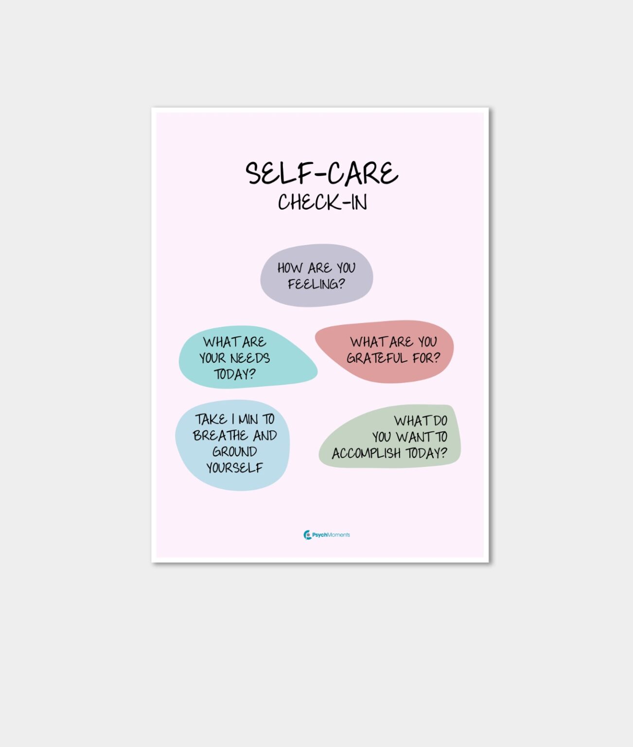 "Daily Self-Care Check-In" Frame - PsychMoments
